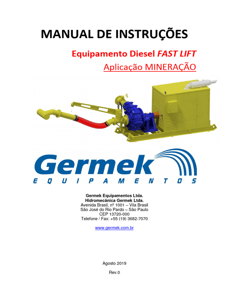 Manual de Instruções: FAST LIFT Diesel | PDF | Bomba | Motores