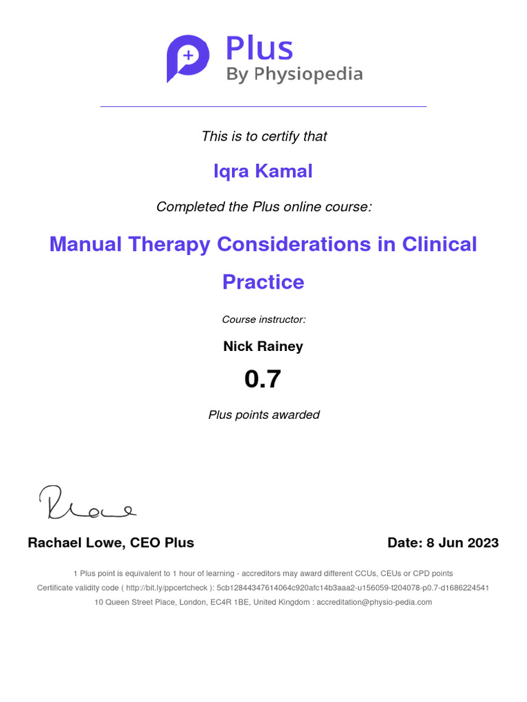 Manual Therapy Considerations in Clinical Practice | PDF | Physical Therapy | Health Care