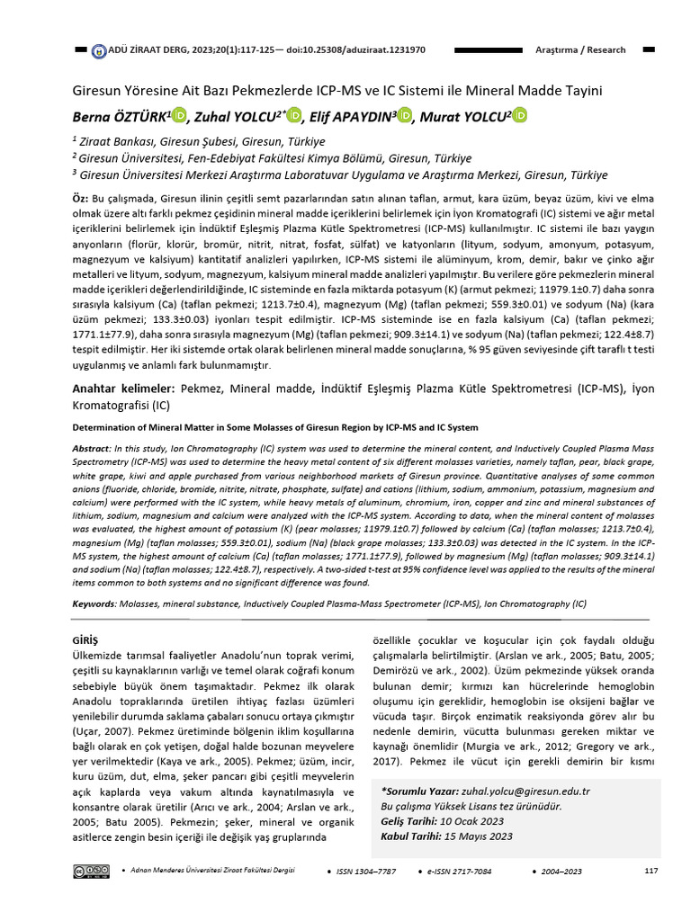 PEKMEZ_ICP MS | PDF