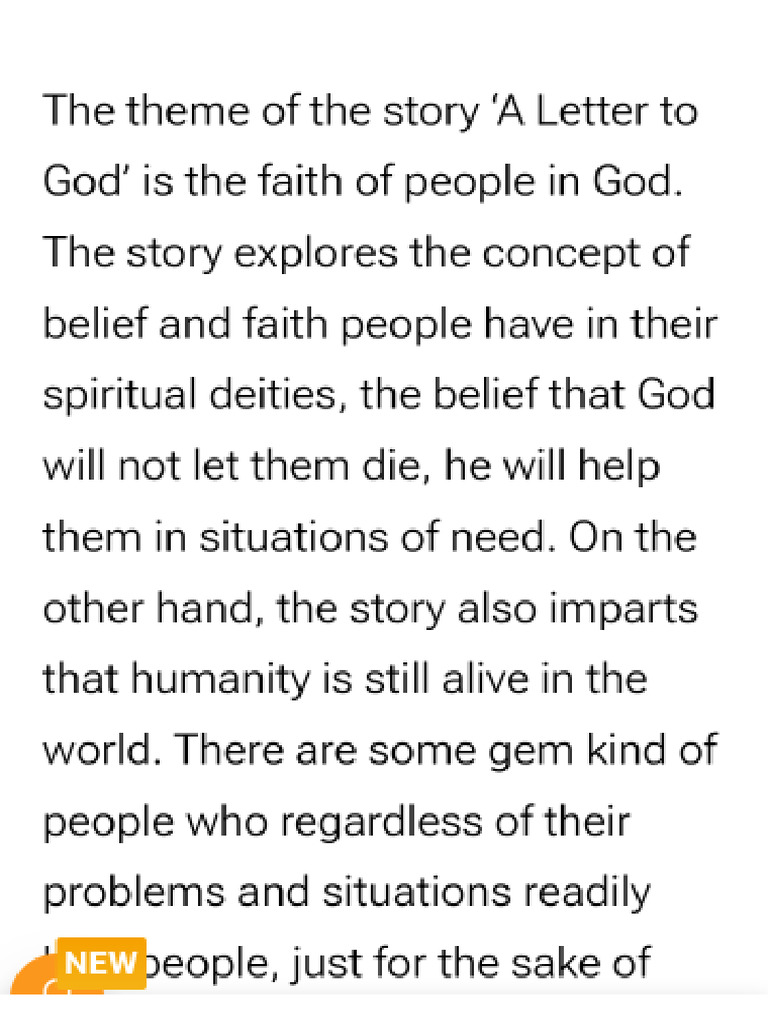 First Flight Ch1 A Letter To God Theme and Charactersketch and Summary | PDF