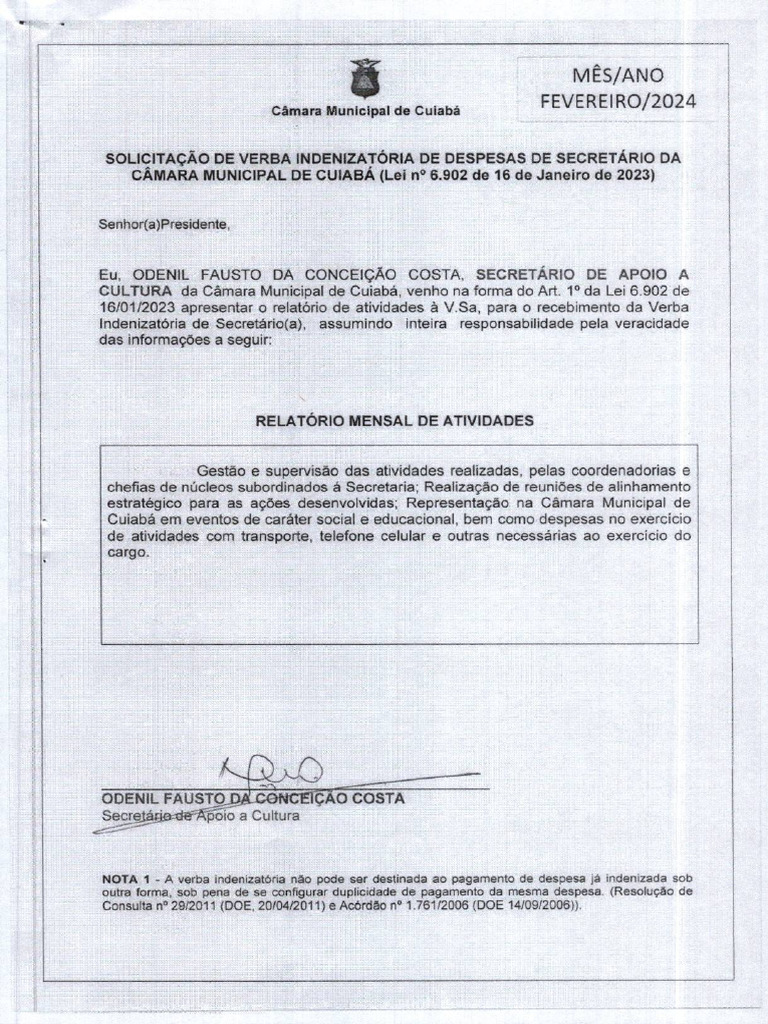 Odenil Fausto Da Conceicao Costa | PDF