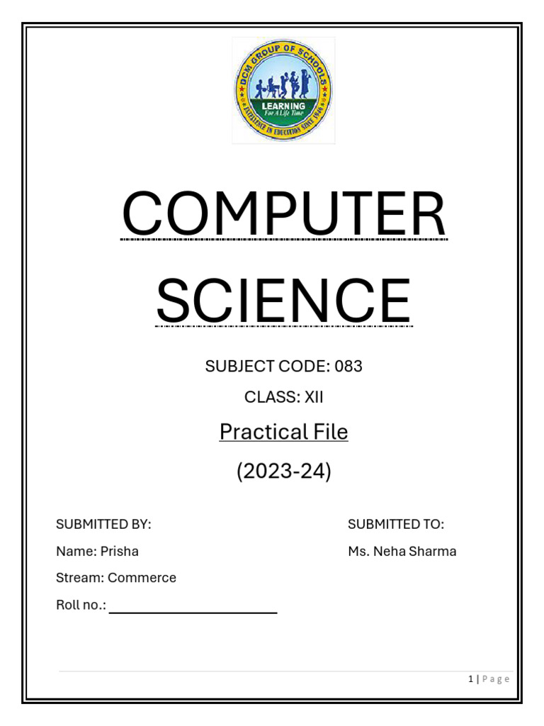 Comp. Practical - Prisha | PDF | Table (Database) | Relational Database