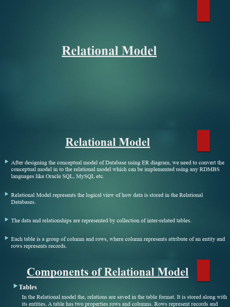 Relational Model Pdf Relational Database Relational Model