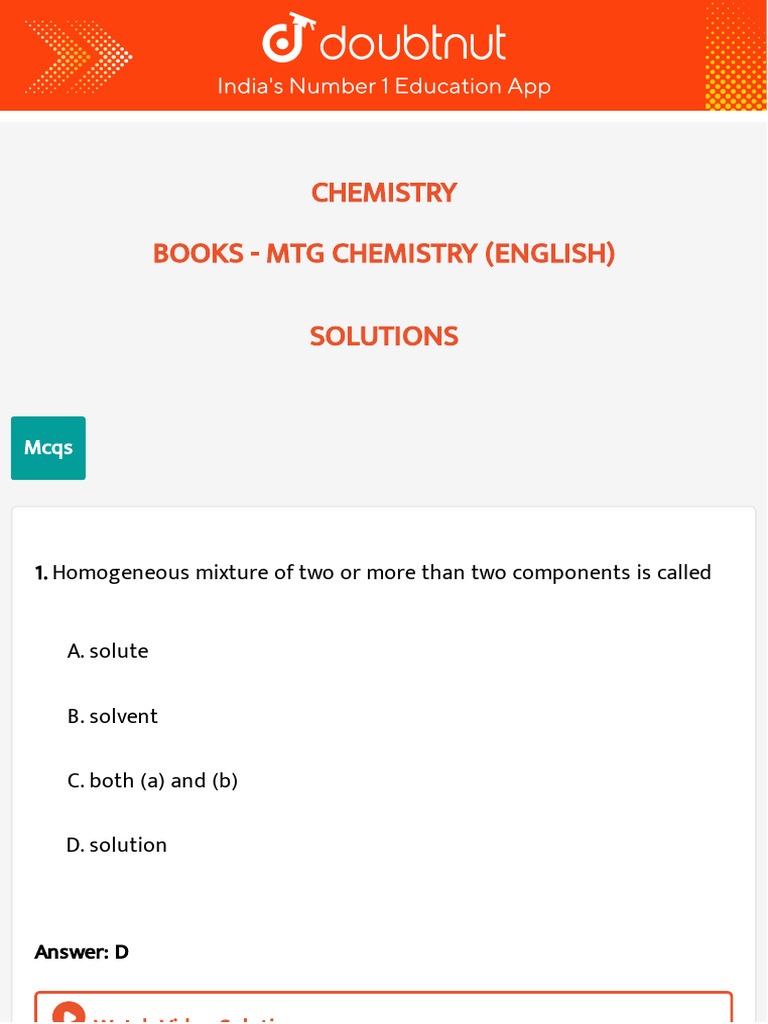 273 Books Doubtnut Question Bank | PDF | Solubility | Chemical Substances