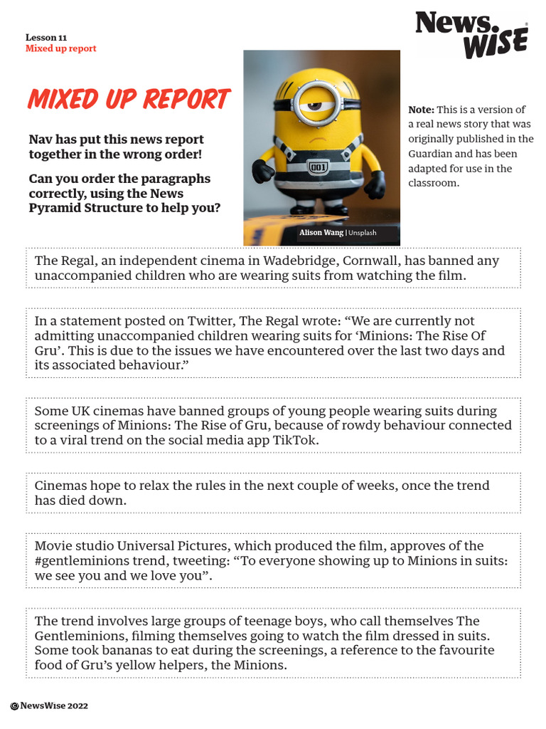 Cinema Bans Unaccompanied Kids in Suits | PDF