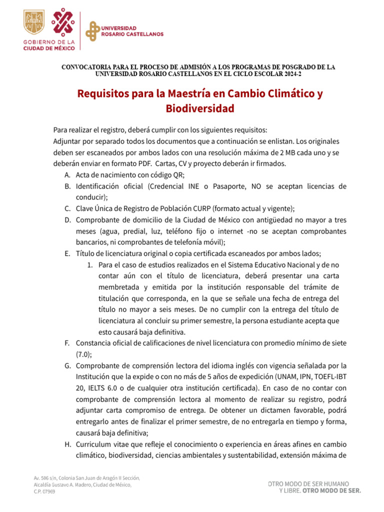 Requisitos Posgrado 2024-2 | PDF | Plan de estudios | Certificado de nacimiento