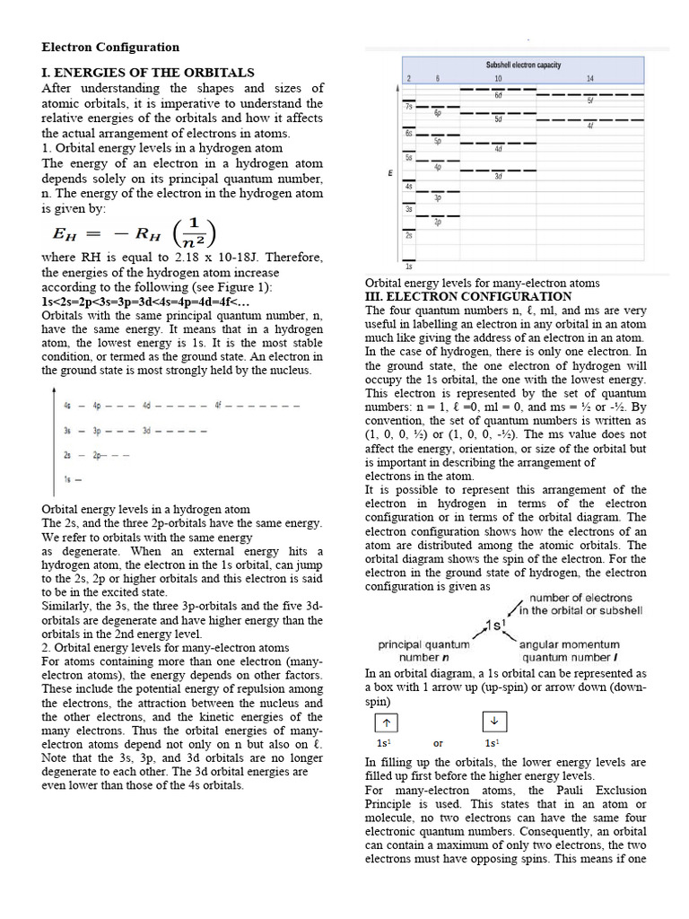 Electron Configuration | PDF | Atomic Orbital | Electron Configuration