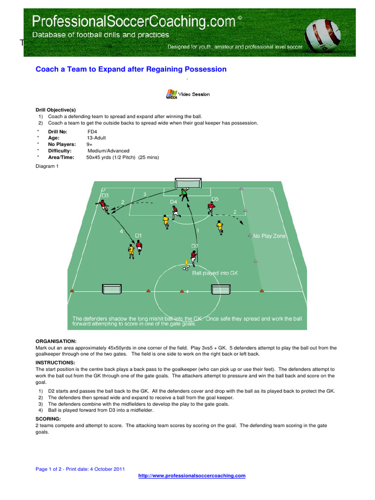 Coach A Team To Expand After Regaining Possession | PDF | Defender ...