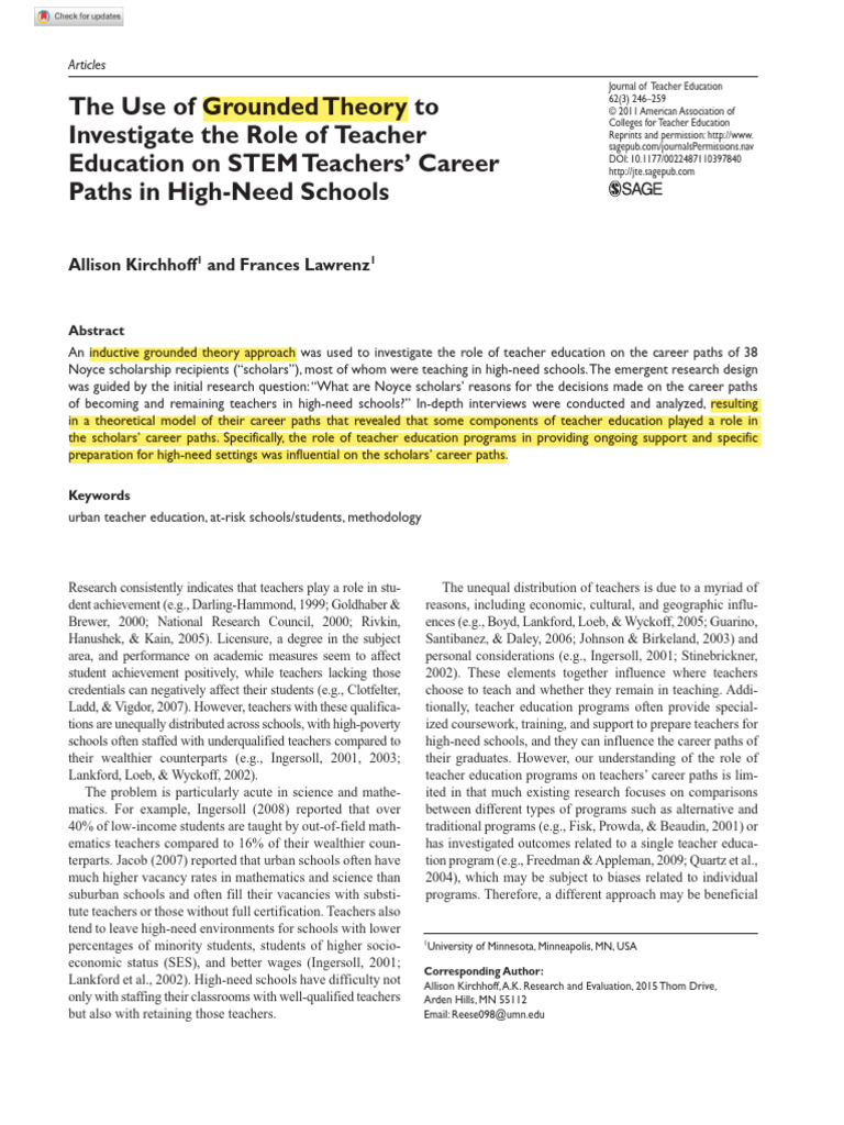 Artikel Grounded Theory 1 | PDF | Teachers | Teacher Education