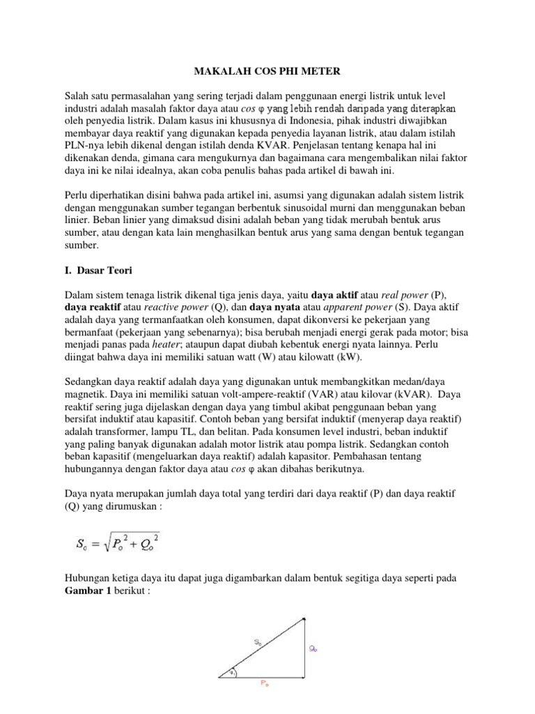 Makalah Cos Phi Meter | PDF