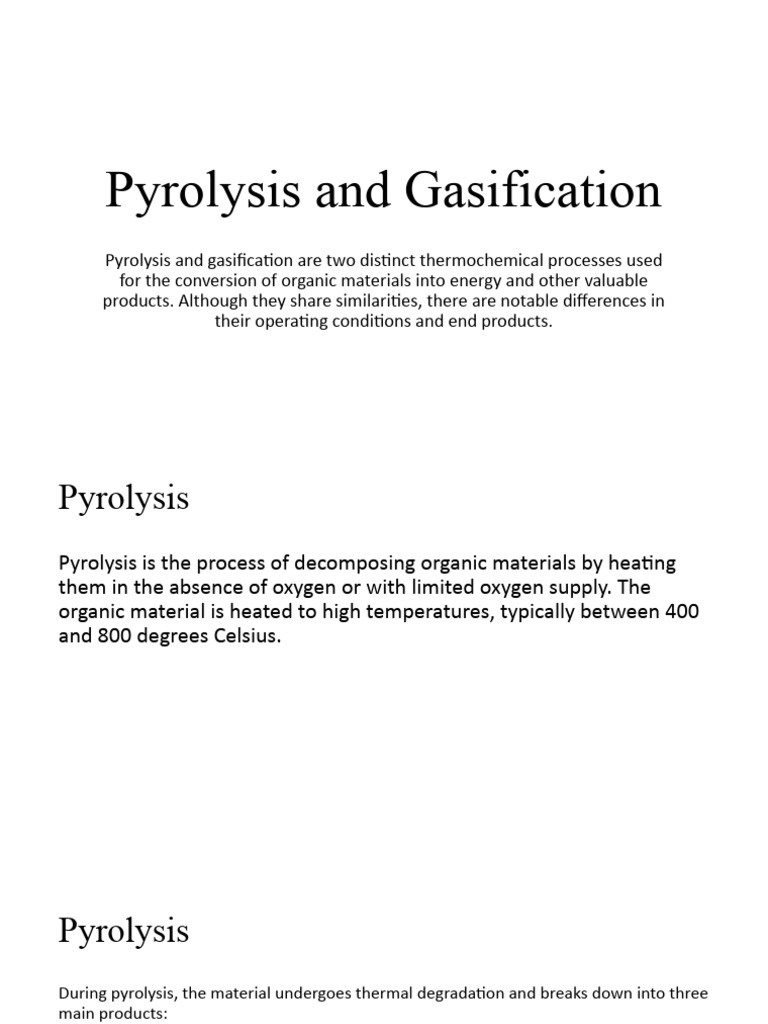 Pyrolysis and Gasification | PDF | Gasification | Pyrolysis