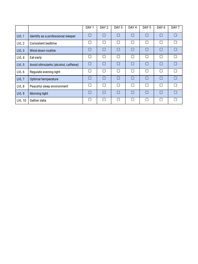 Bryan Johnson - 10 Levels of Sleep | PDF
