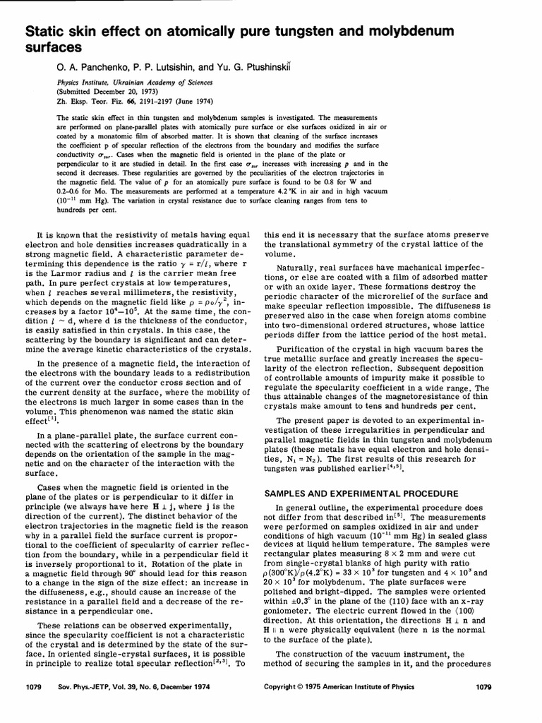 Skin Effect - 01 | PDF | Electrical Resistivity And Conductivity | Electron