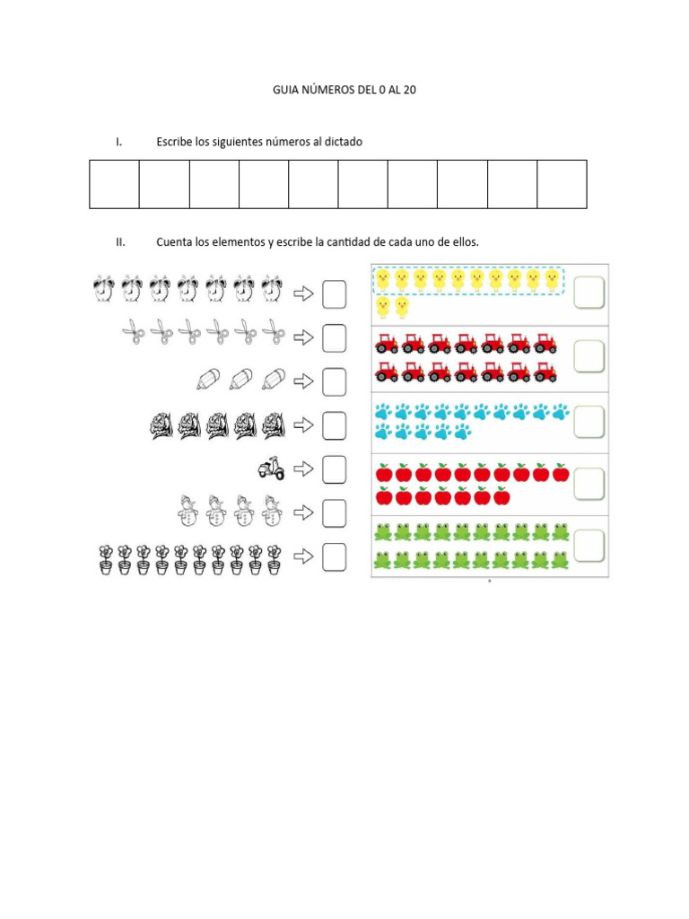 Guia Números Del 0 Al 20 | PDF