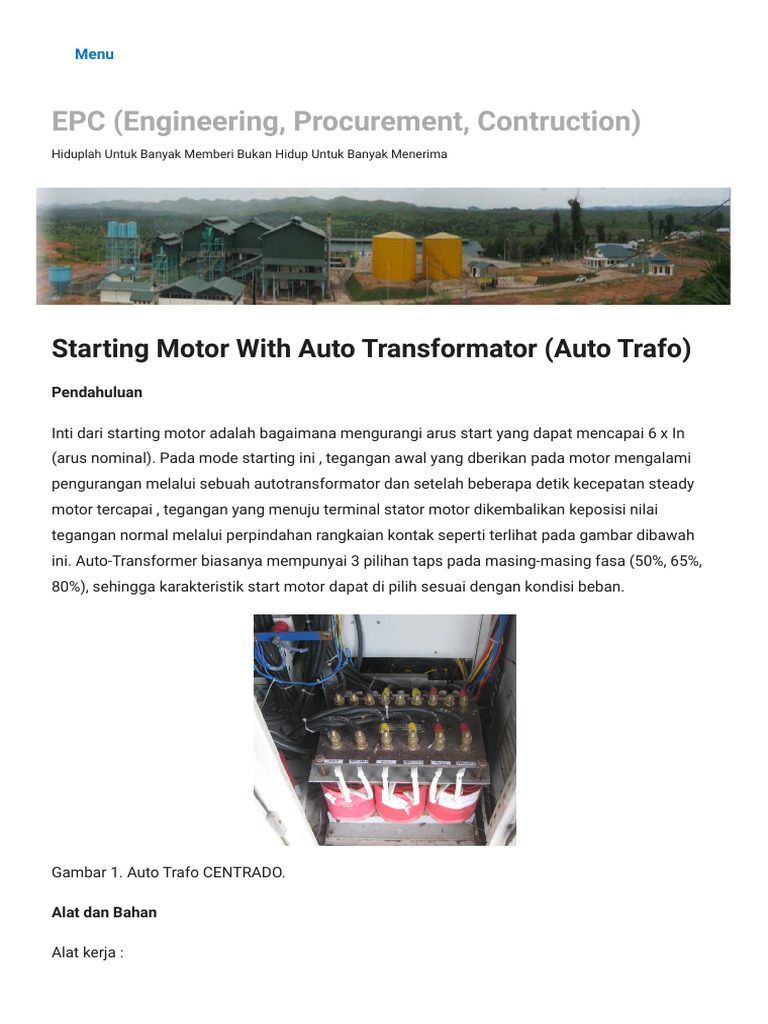 Memulai Motor dengan Auto Transformator | PDF