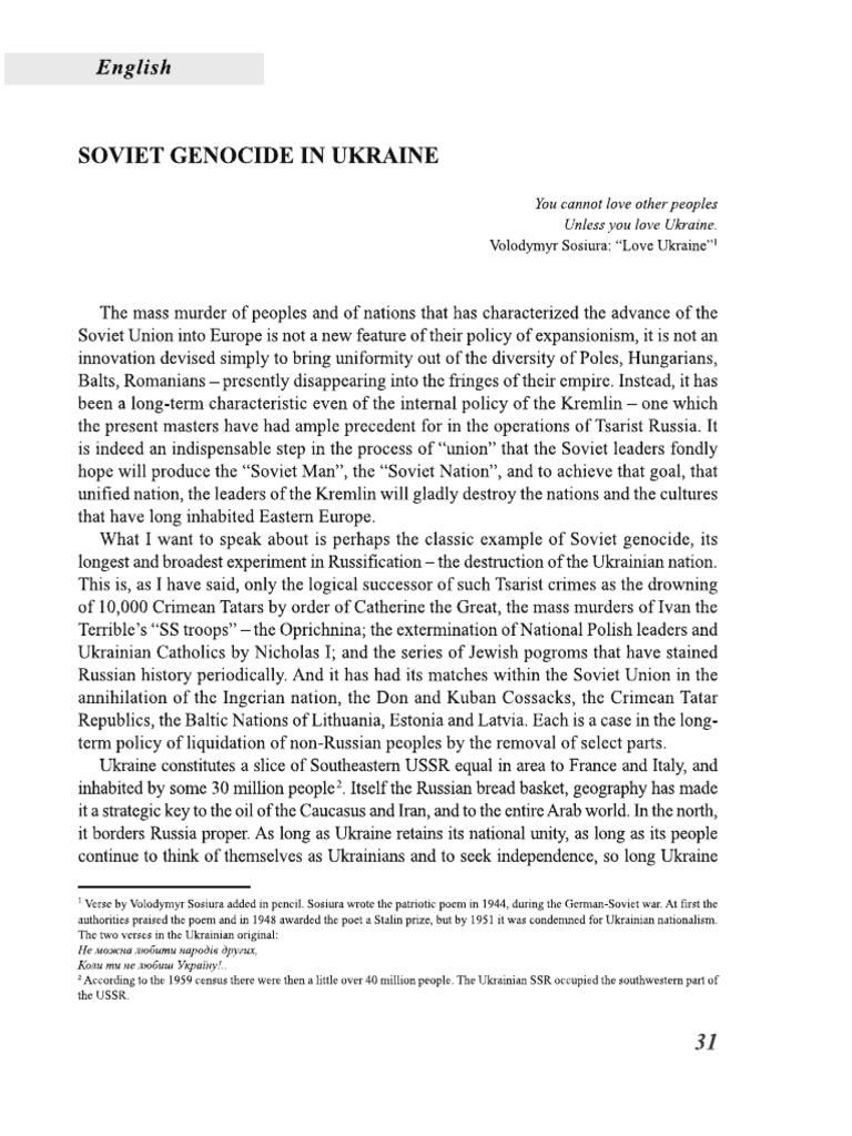 Raphaël Lemkin - Soviet Genocide in The Ukraine (Eng-Ukr) | PDF