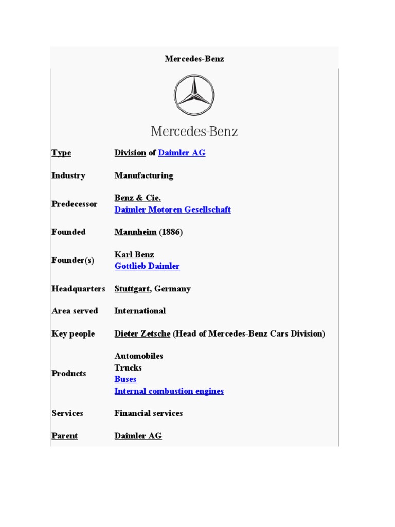 Mercedes | PDF | Mercedes Benz | Daimler Ag