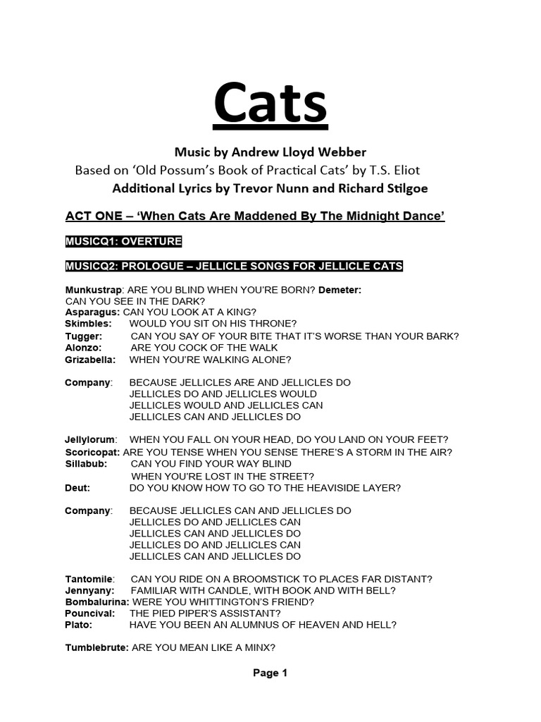 Cats 1 | PDF | Adaptations Of Works | Cats