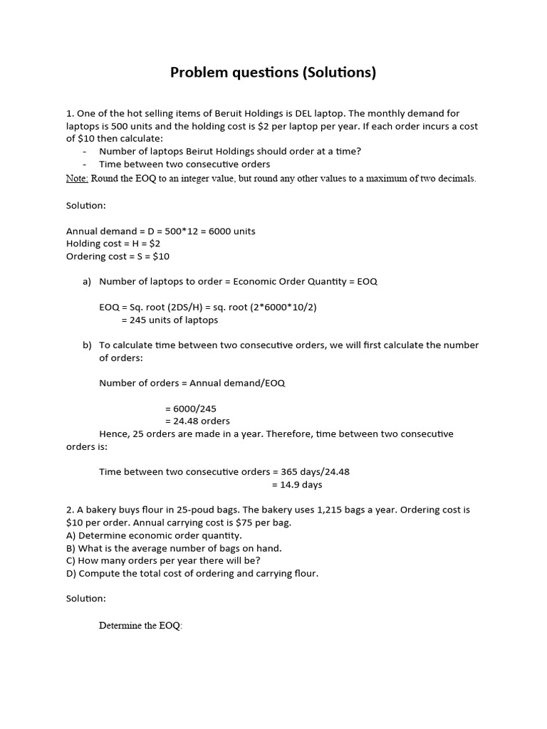 Solution_problem questions(1) | PDF | Mathematics | Business Economics