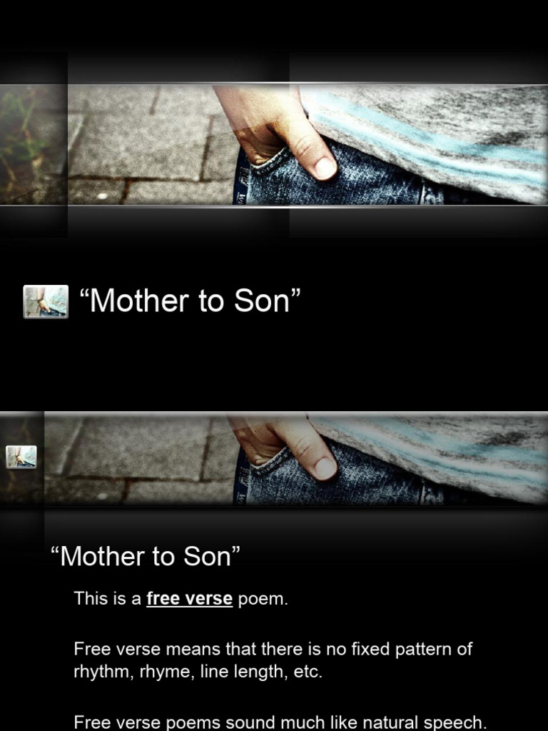 Mother to Son - PowerPoint - Extended Metaphor.pptx | PDF | Stairs