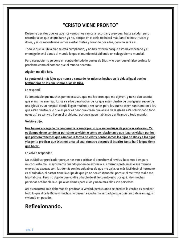 Cristo Viene Pronto | PDF | Salvación | Pecado
