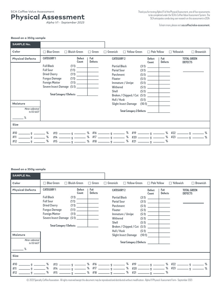 SCA+Coffee+Value+Assessment+Alpha+Forms+-+V1 1+sepetember+2023 ...