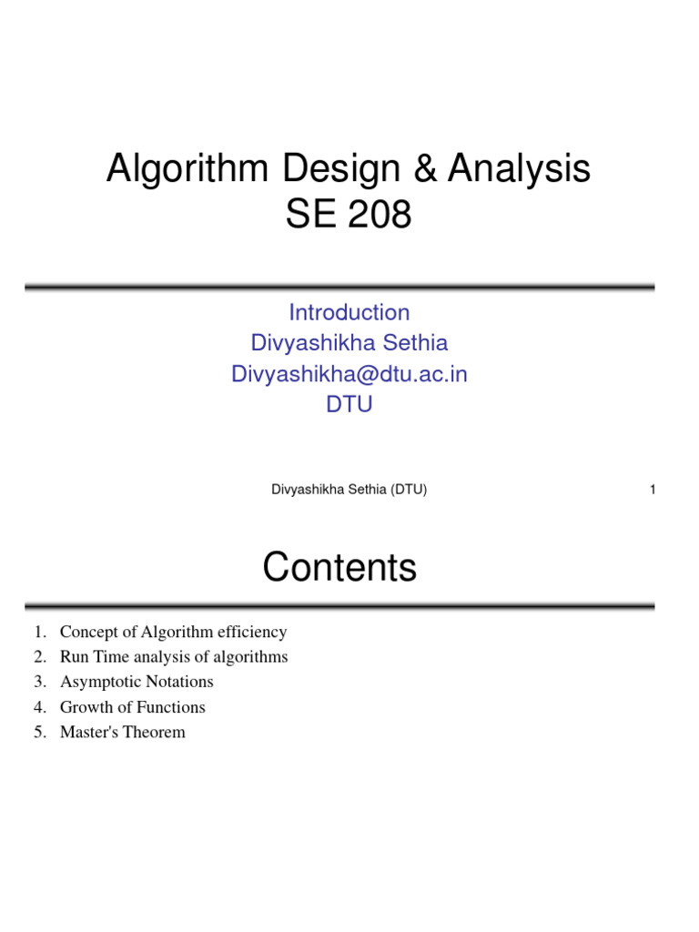 Unit1 1IntroAsympAnalysis | PDF | Time Complexity | Algorithms