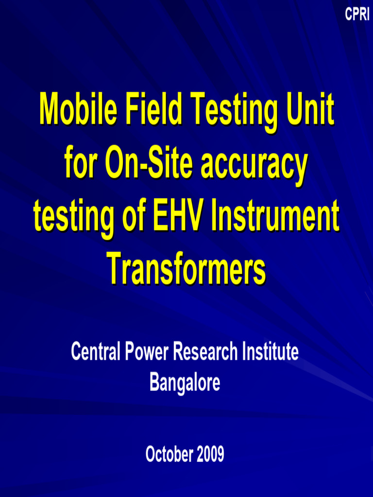 Testing of EHV Instrument | PDF | Transformer | Capacitor