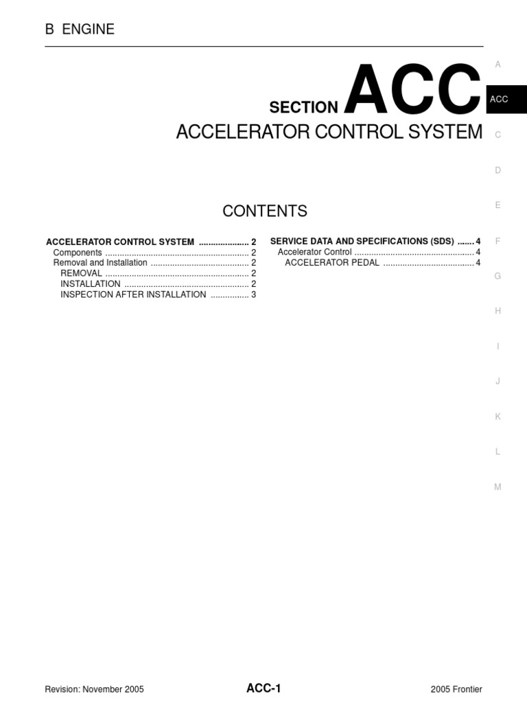 2005 Frontier Accelerator Control Guide | PDF | Clutch | Medical Diagnosis
