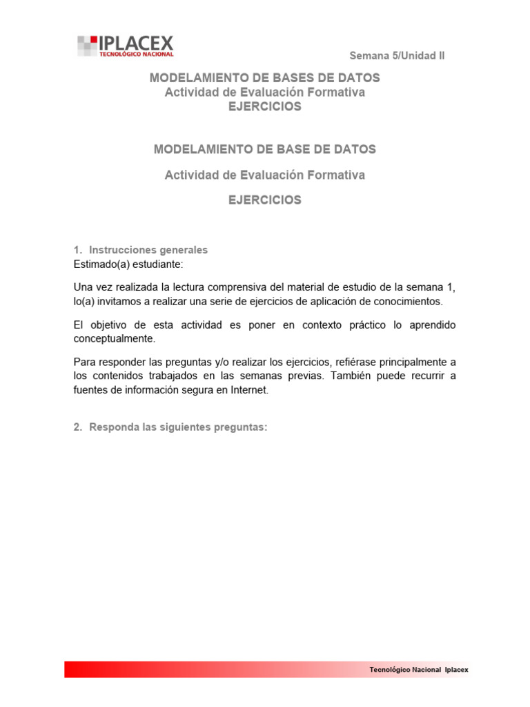 Ejercicios de Modelado de Bases de Datos | PDF | SQL | Bases de datos