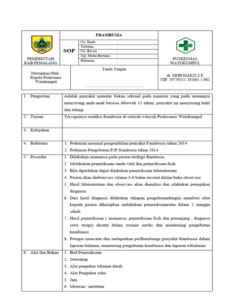 SOP Frambusia | PDF