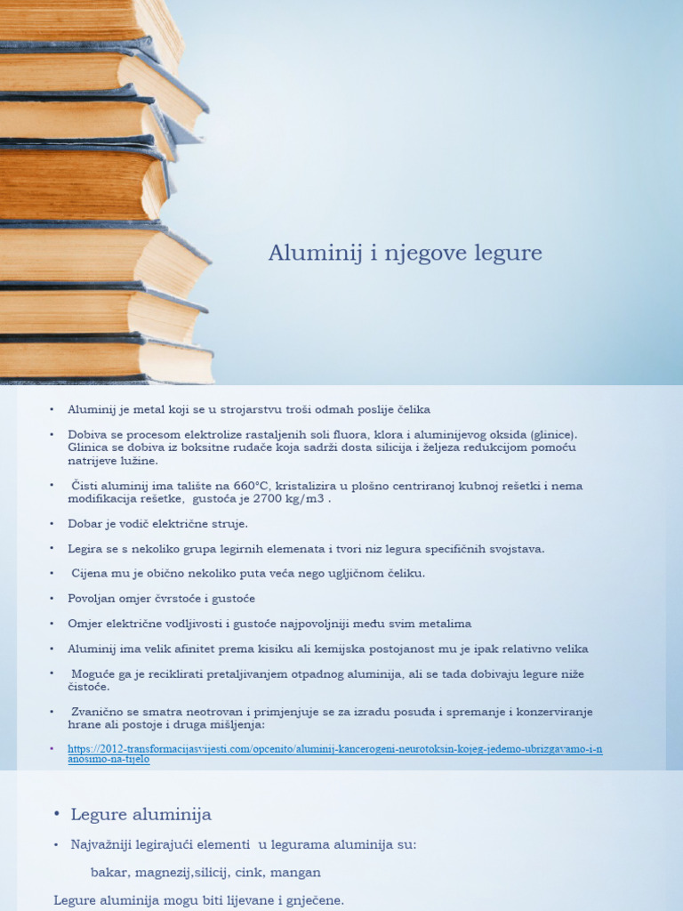 Aluminij I Njegove Legure | PDF