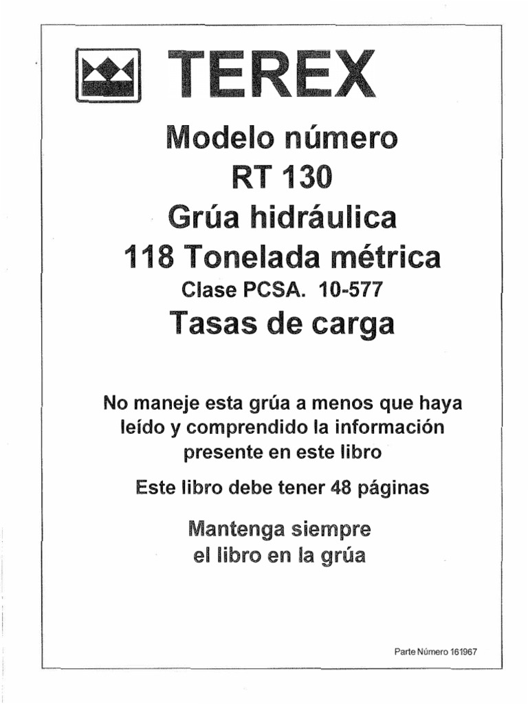 Tabla de Carga RT130 | PDF