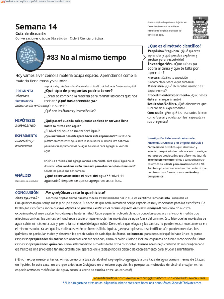 C3 W14 Science Experiments - En.es | PDF | Importar | Agua