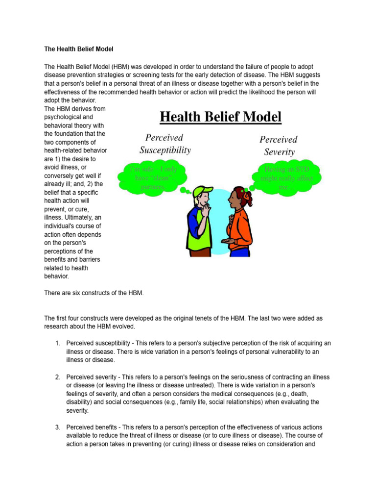 The Health Belief Model | Download Free PDF | Behavior | Psychological ... The Health Belief Model | Download Free PDF | Behavior | Psychological ...