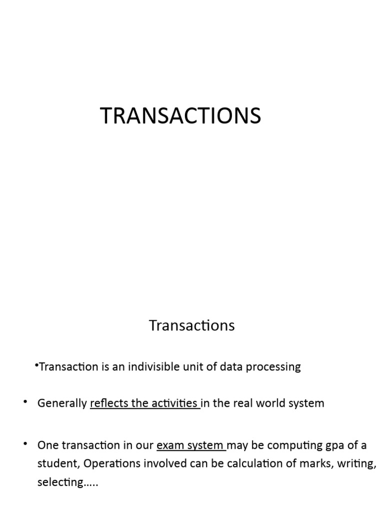 11 Transactions | PDF | Database Transaction | Databases