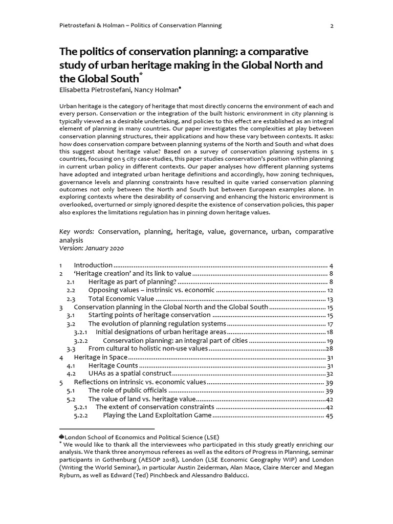 Politics of Conservation Planning | PDF | Governance | Policy