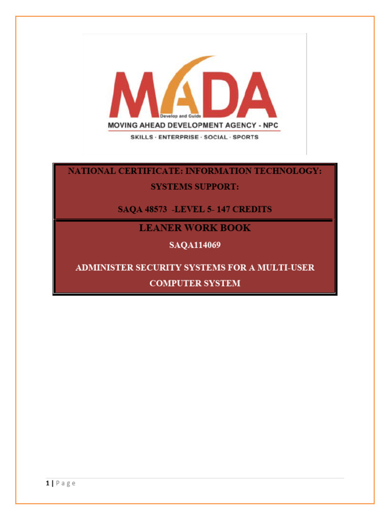 SAQA-114069 - Learner Workbook | PDF | Computer Virus | Learning