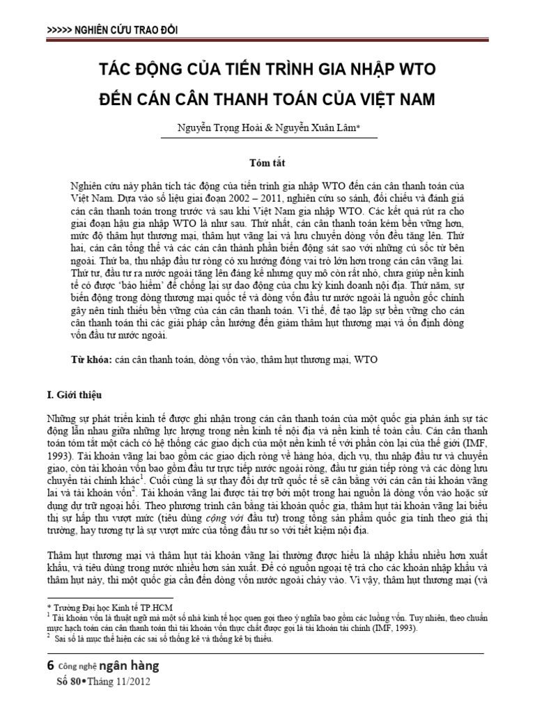 30 Nguyen Trong Hoai Nguyen Xuan Lam Tac Dong Cua Tien Trinh Gia Nhap WTO Den Can Can Thanh Toan ...