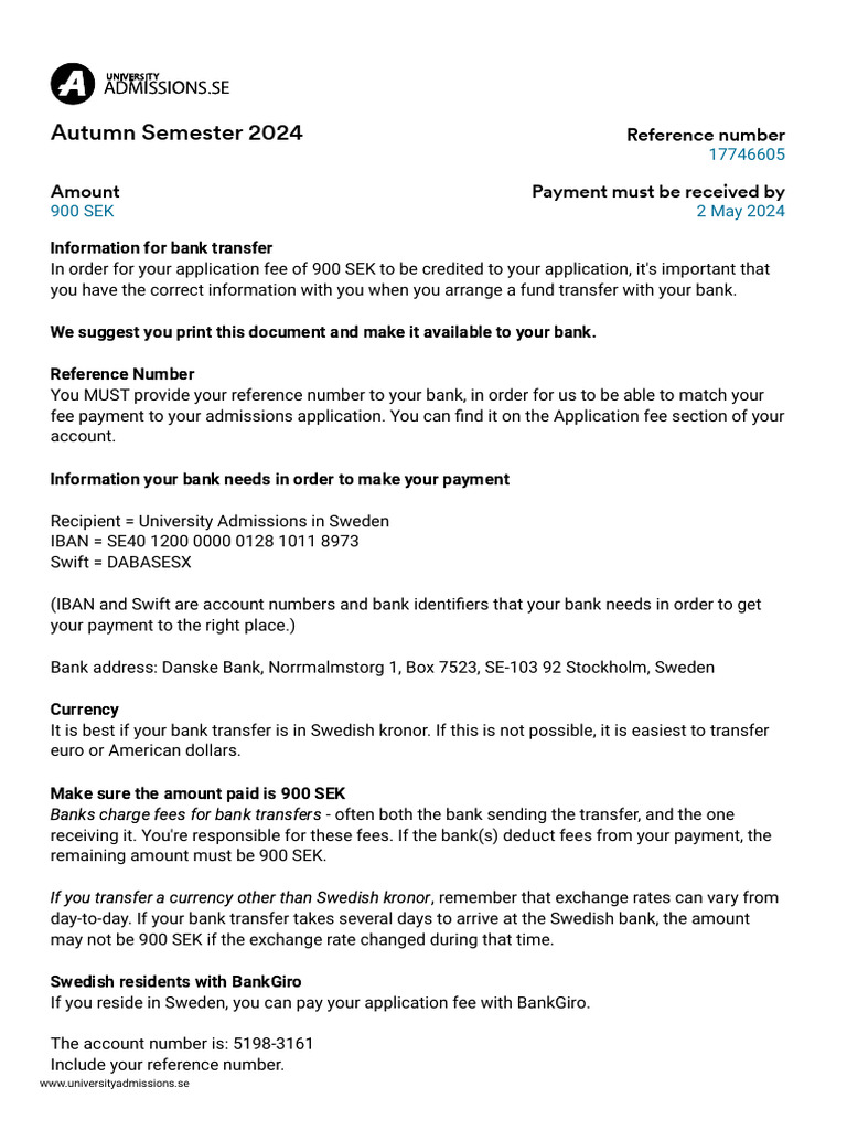 Application Fee Payment Guide 2024 | PDF