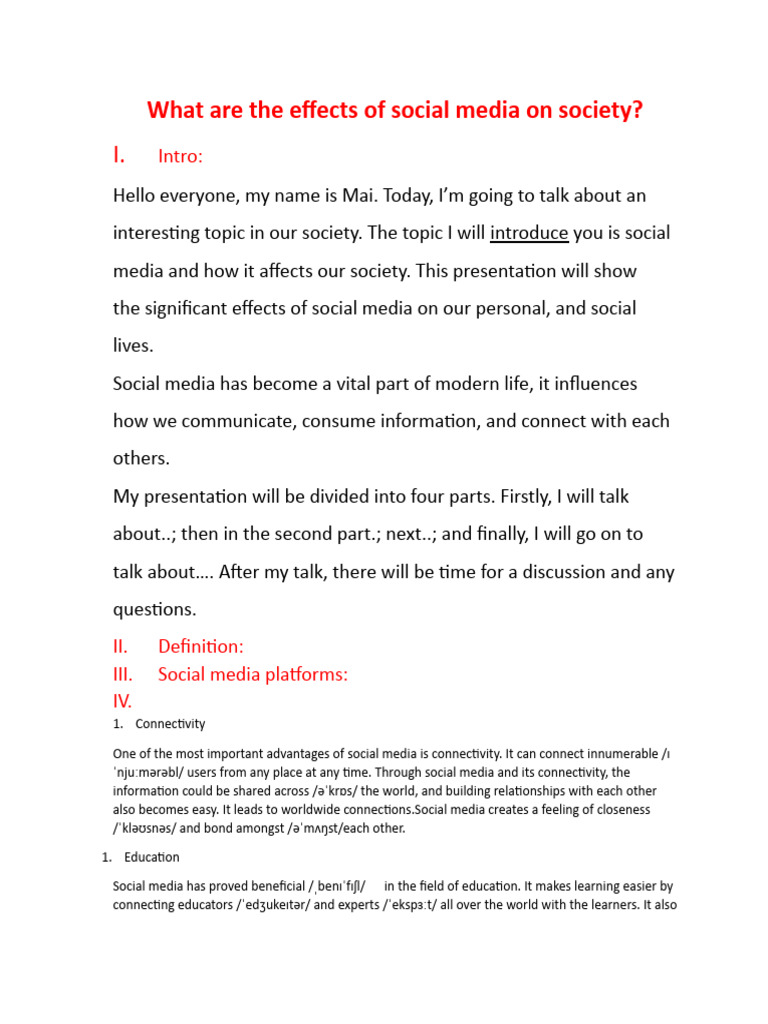What Are The Effects of Social Media On Society?: Intro | PDF | Social Media | Popular Culture ...