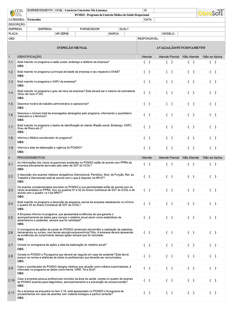 Anexo 13 - Check List PCMSO Rev. 01 | PDF Anexo 13 - Check List PCMSO Rev. 01 | PDF
