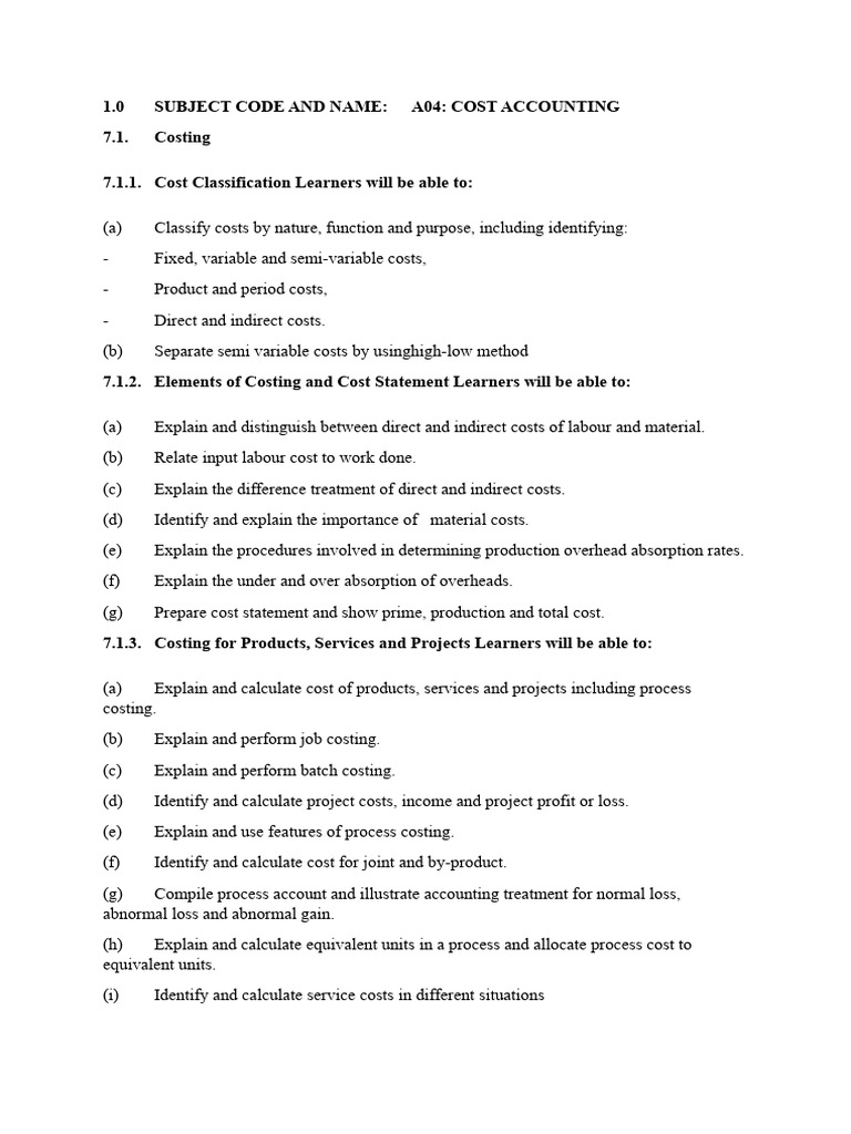 a04 - Cost Accounting | PDF | Cost Accounting | Procurement