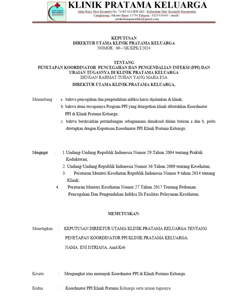 SK Penetapan Koord. Ppi | PDF
