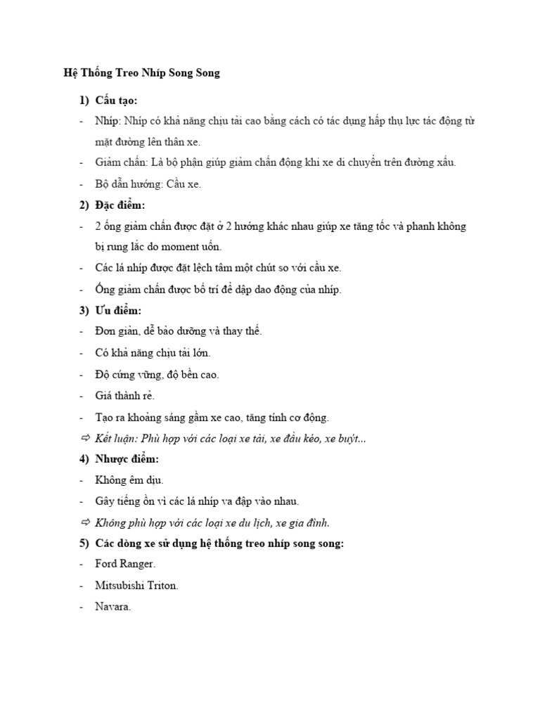 Hệ Thống Treo Nhíp Song Song | PDF