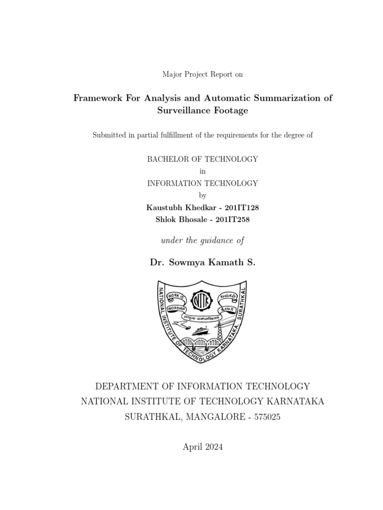 Kaustubh Shlok SK Report | PDF | Surveillance | Closed Circuit Television