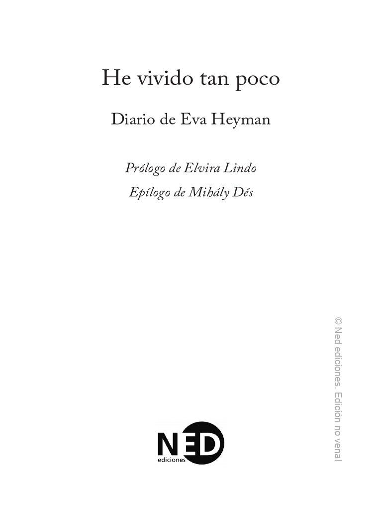 He Vivido Tan Poco Prensa Extracto Prologo Cap 1 | PDF | Novela negra ...