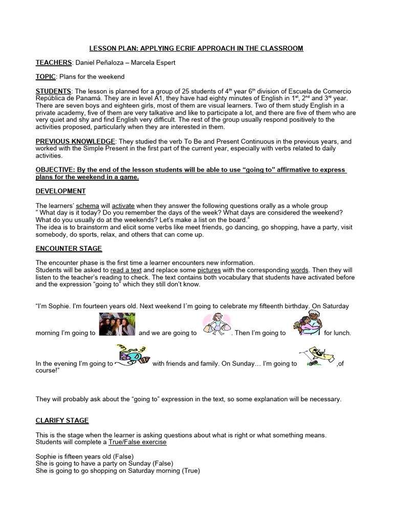 Ecrif Lesson Plan | PDF | Lesson Plan | Learning