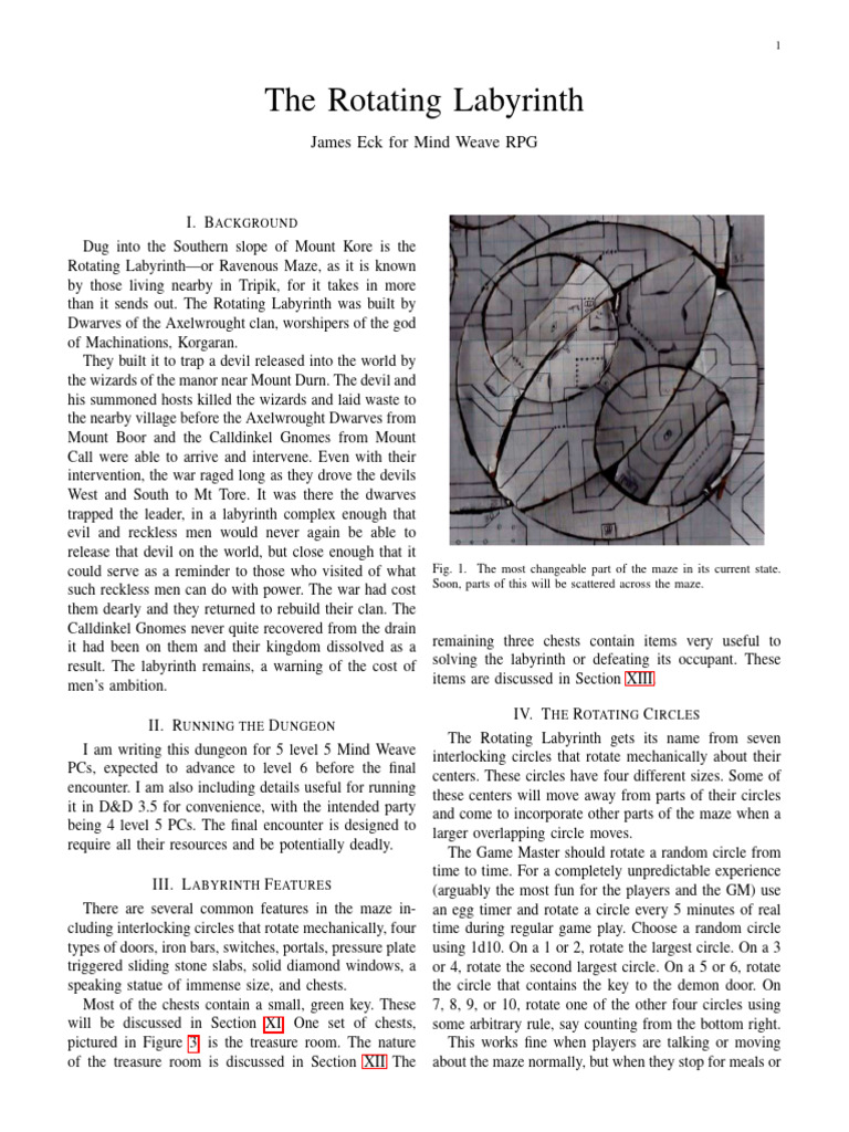 The Rotating Labyrinth: James Eck For Mind Weave RPG | PDF | Young Adult