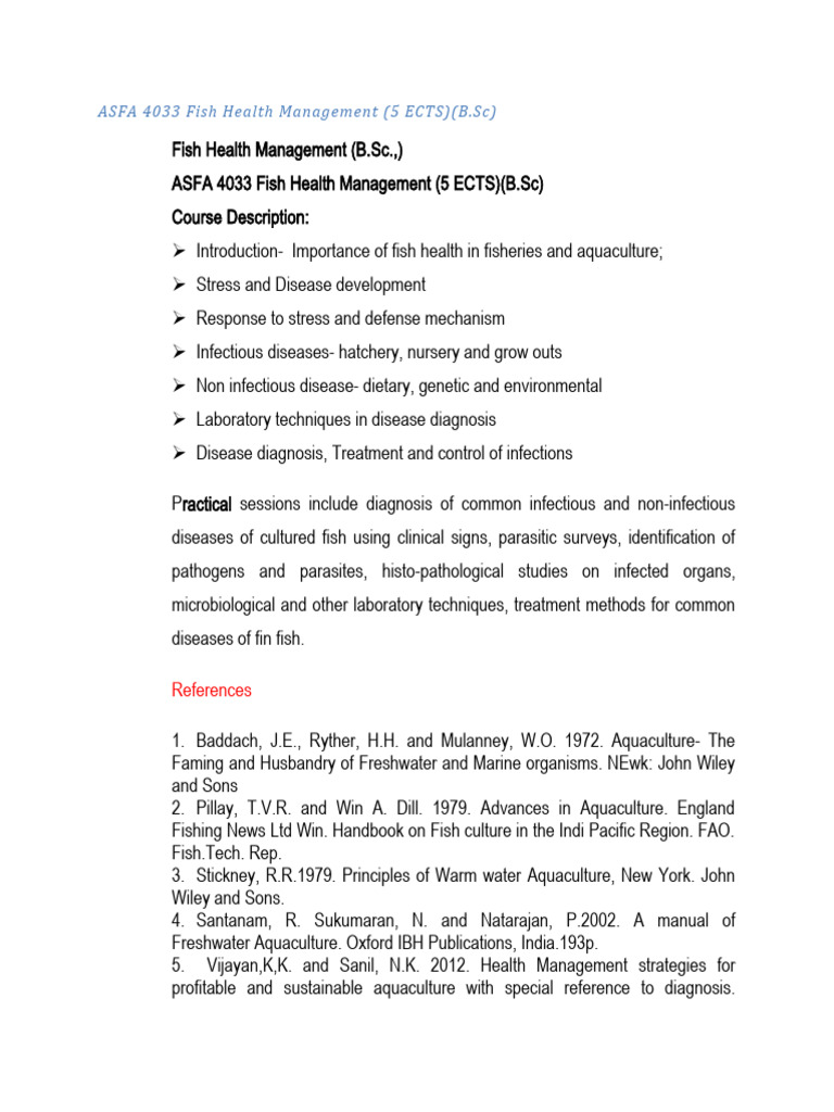 Fish Health | PDF | Virus | Stress (Biology)